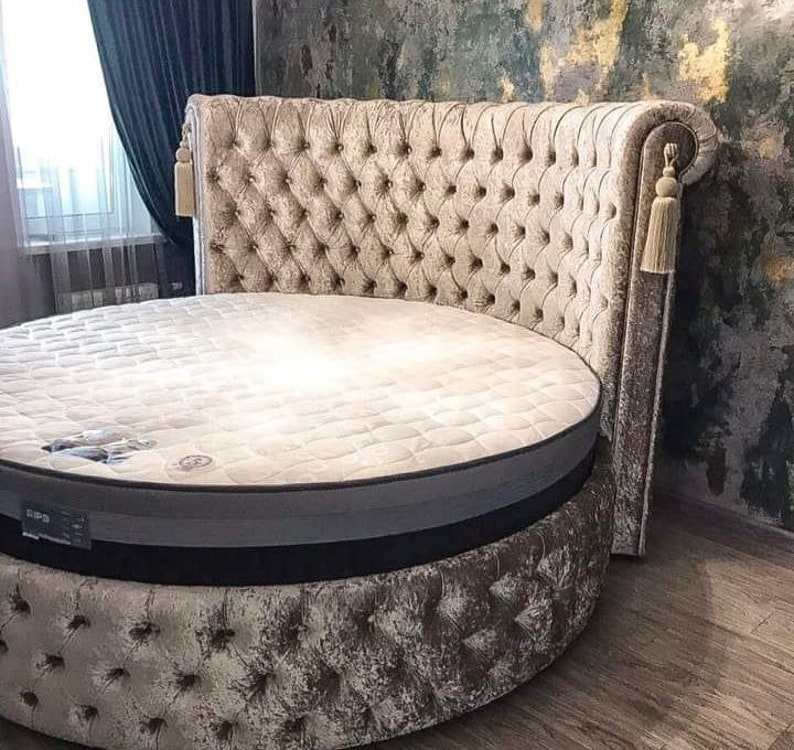 Round Bed Atlanta , Headboard of Any Size, Made to Order, Circle Bed ...