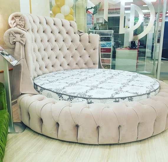 Round Bed Amelia V.2 Headboard of Any Size Made to Order Custom Furniture Full Queen King Size. Circle Bed please Read Description Etsy