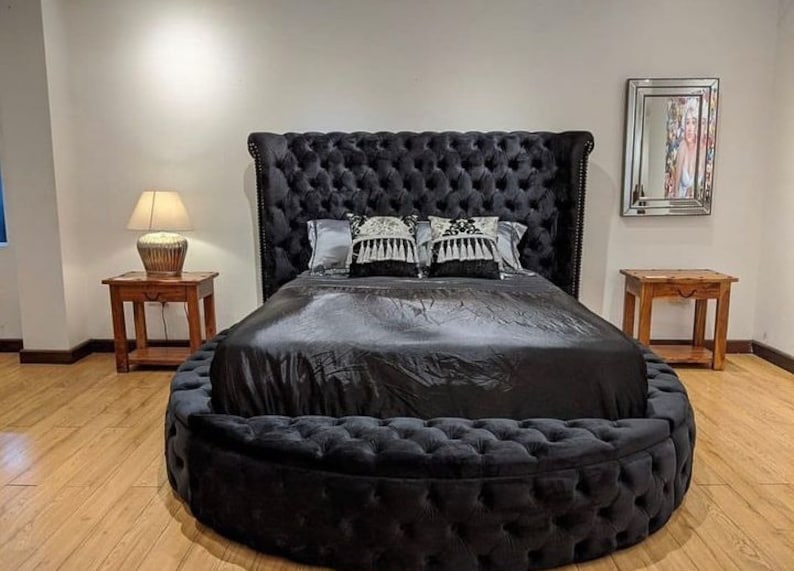 Round Bad Angelina King Queen Full Size Any Color Custom Bed, Circle ...