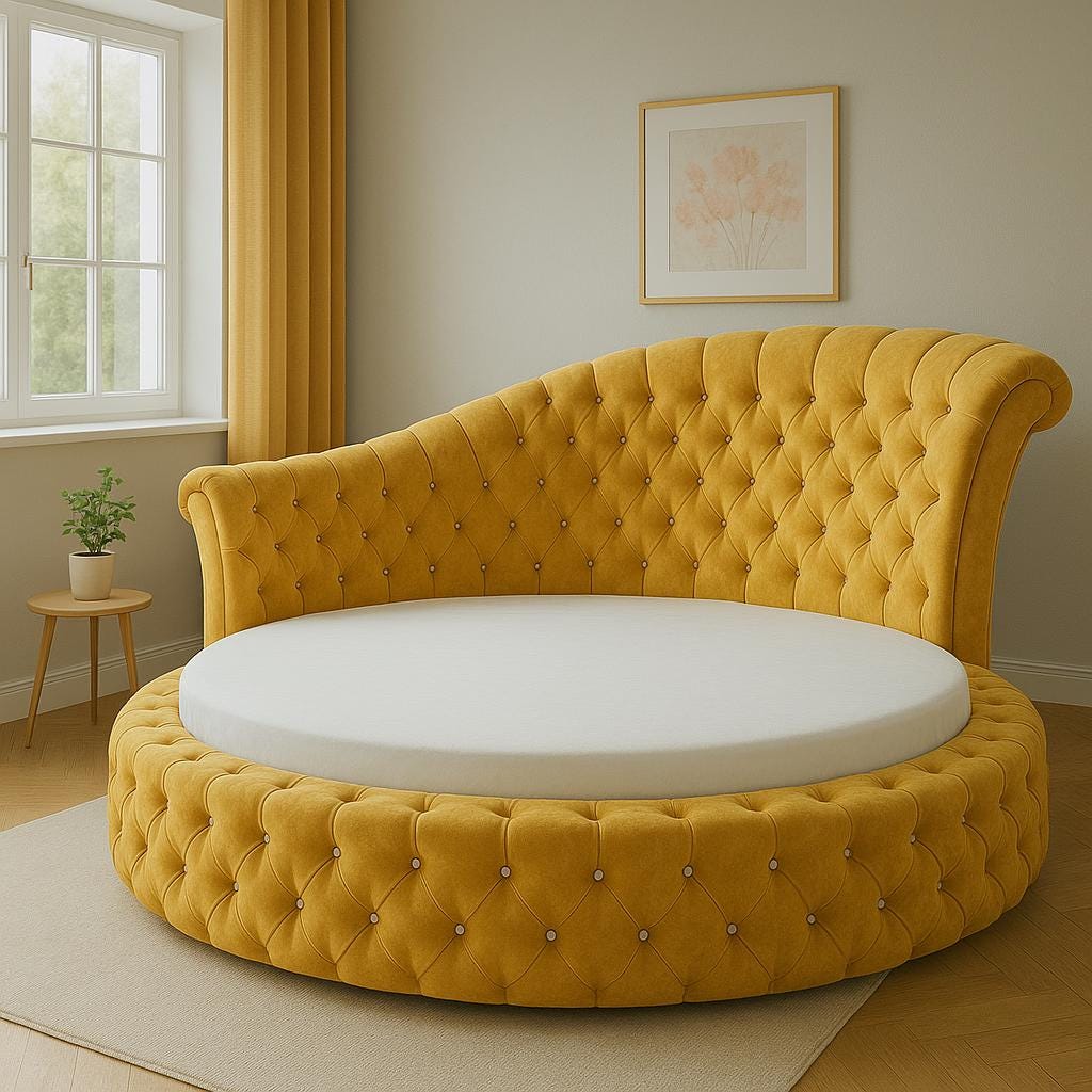 Round Bed Circle Uphlostery Tufted King Queen Full Size Custom ...