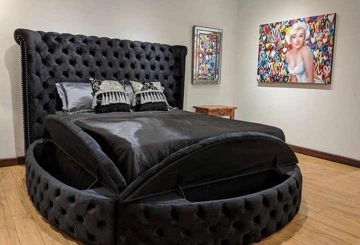 Round Bad Angelina King Queen Full Size Any Color Custom Bed, Circle ...
