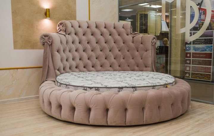 Round Bed Amelia V.2, Headboard of Any Size, Made to Order, Custom ...