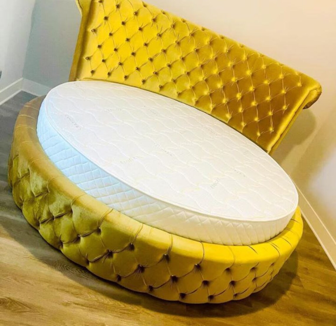 Round Bed Atlanta , Headboard of Any Size, Made to Order, Circle Bed ...