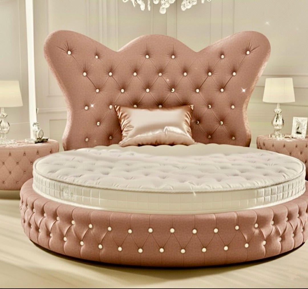 Round Bed , Headboard of Any Size, Made to Order, Custom Furniture ...
