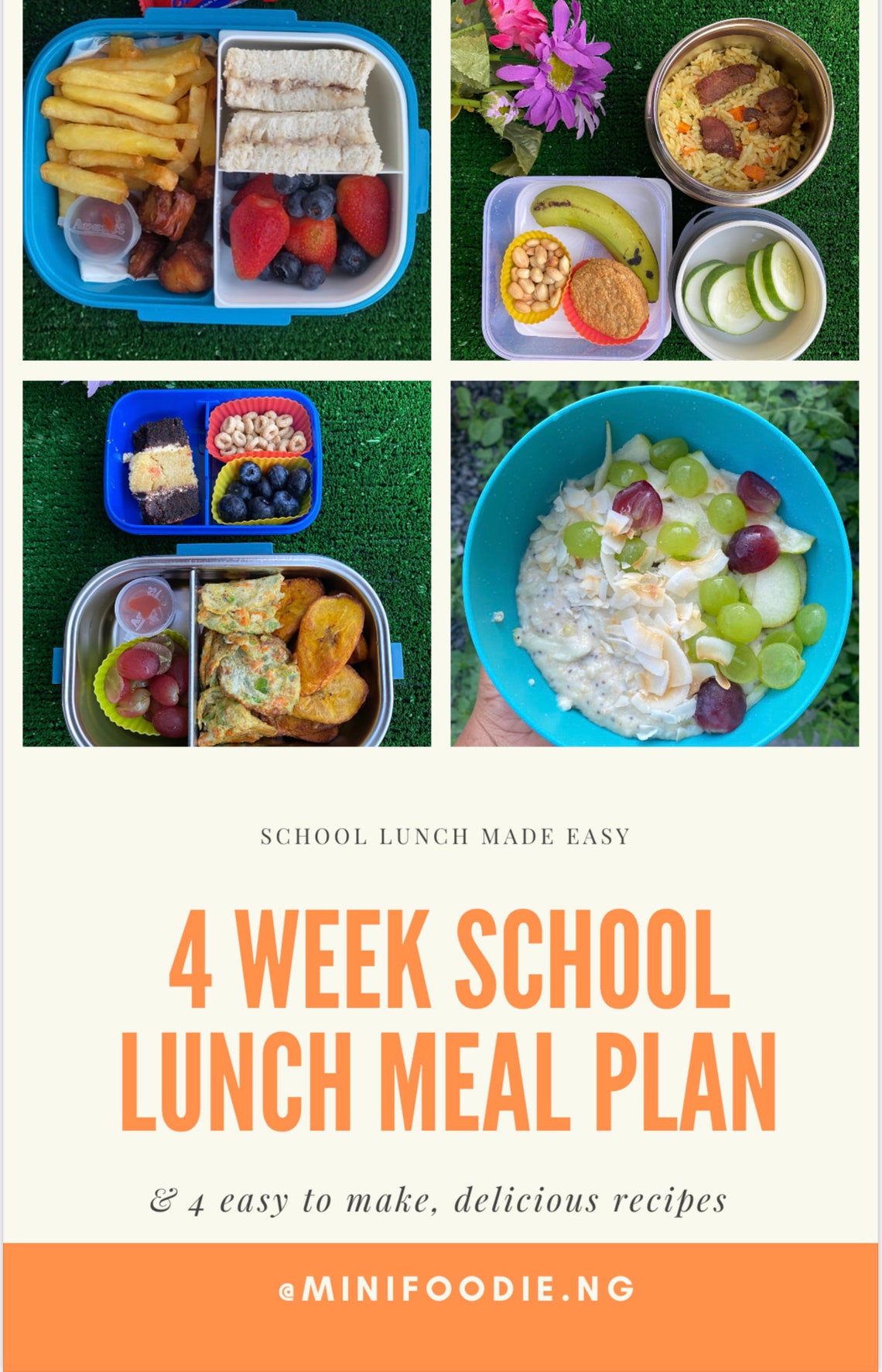 Minifoodie 4 Week School Lunch Meal Plan - Etsy Canada