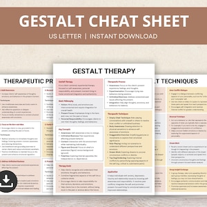 Gestalt Therapy Cheat Sheets, Gestalt Psychotherapy Worksheets, Gestalt ...