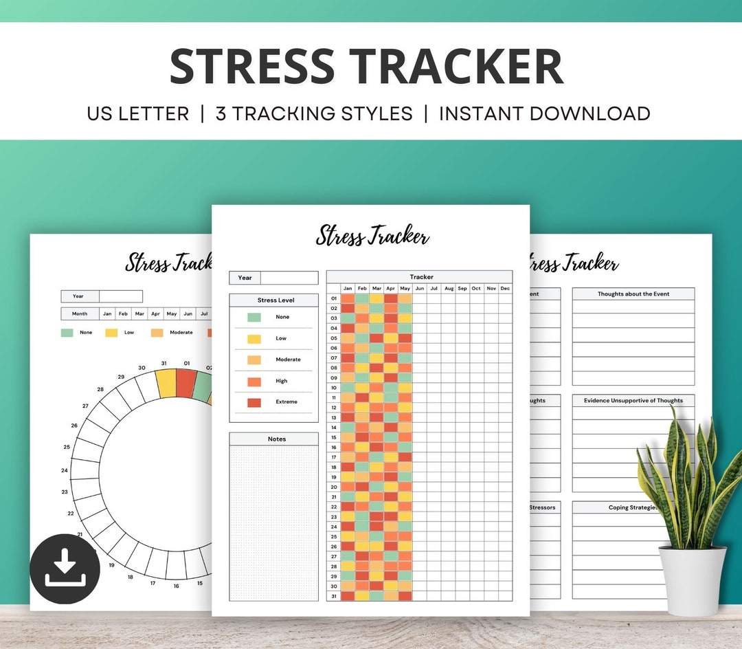 Stress Tracker, Daily Stress Level Journal, Stress Triggers, Stress ...