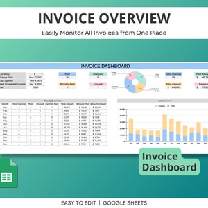 Invoice Tracker Google Sheets, Invoice Tracker Spreadsheet, Invoice ...