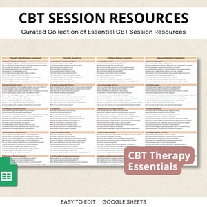 CBT Therapy Session Notes Template, Cognitive Behavioral Session ...