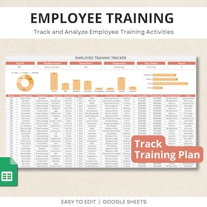 Employee Training Tracker Google Sheets, Employee Training Template, HR ...