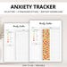 Anxiety Tracker, Daily Anxiety Level Journal, Symptom Tracker, Chronic ...