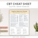 CBT Therapy Cheat Sheet, CBT Worksheet for Therapists, CBT Coping ...