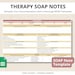 SOAP Note Template, Therapy Progress Notes, SOAP Note Guide, Therapist ...