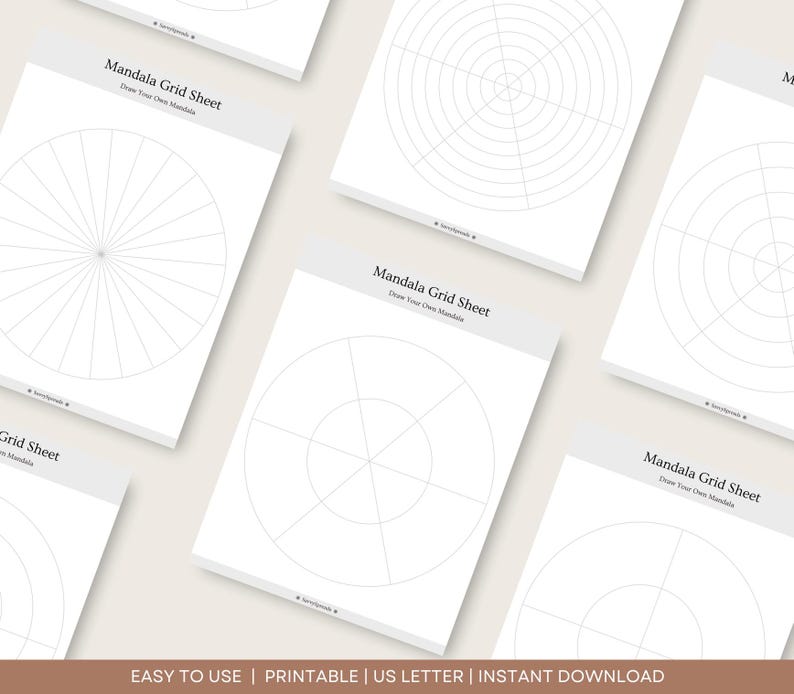 Mandala Grid Sheets, Mandala Practice Sheets, Mandala Training Sheets ...