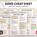 ADHD Cheat Sheet, Attention Deficit Hyperactivity Disorder Worksheets ...