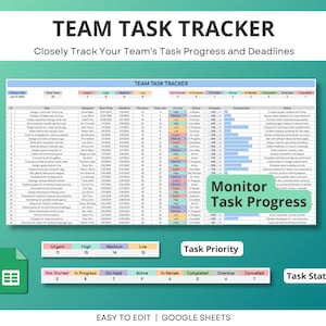 Team Task Tracker Google Sheets, Task Management Template, Task ...