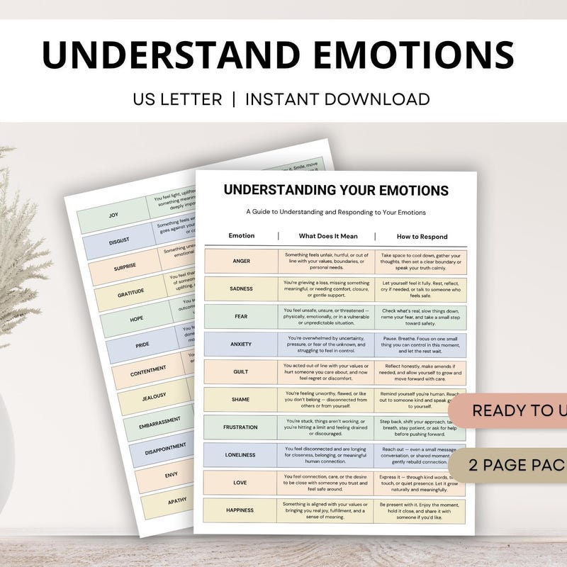 Understand Emotions Worksheets - Etsy