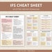 IFS Cheat Sheet, Internal Family Systems Therapy Worksheets, IFS Parts ...