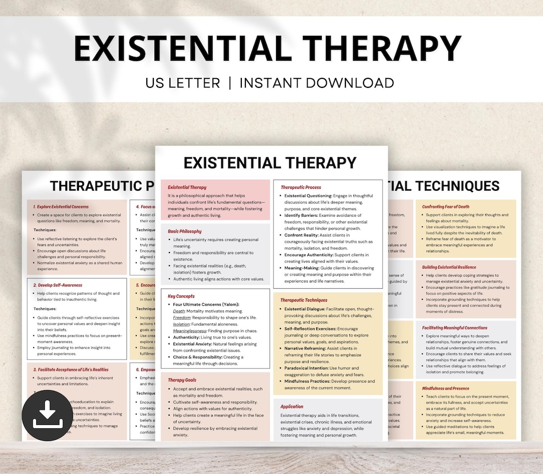 Existential Therapy Cheat Sheets, Existential Crisis, Positive ...