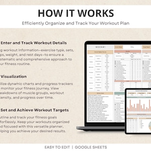 Workout Planner Google Sheets, Exercise Tracker, Weight Loss Tracker, Gym Checklist ...