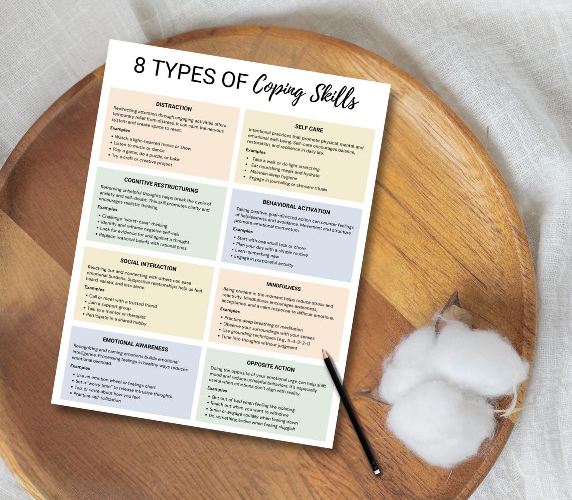 8 Types of Coping Skills Toolkit for Emotional Regulation, Coping ...