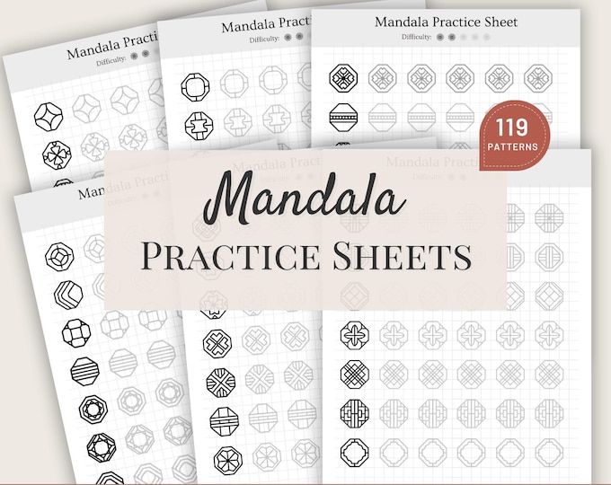 102 Easy Basic Mandala Patterns to Practice in PDF/JPG for Mandala ...