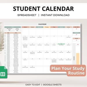 Student Planner Spreadsheet, School Assignment Tracker, Homework ...
