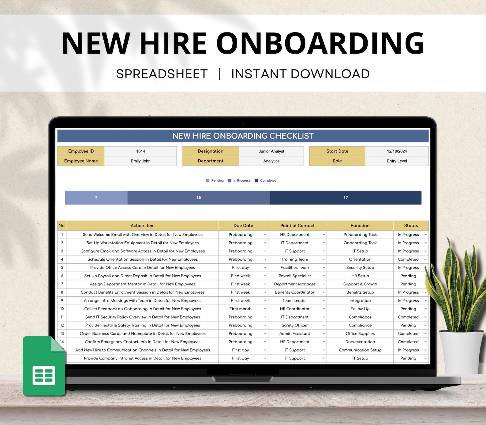 New Hire Checklist, Employee Onboarding Process, Employee Onboarding ...