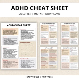 ADHD Cheat Sheet, Attention Deficit Hyperactivity Disorder Worksheets ...