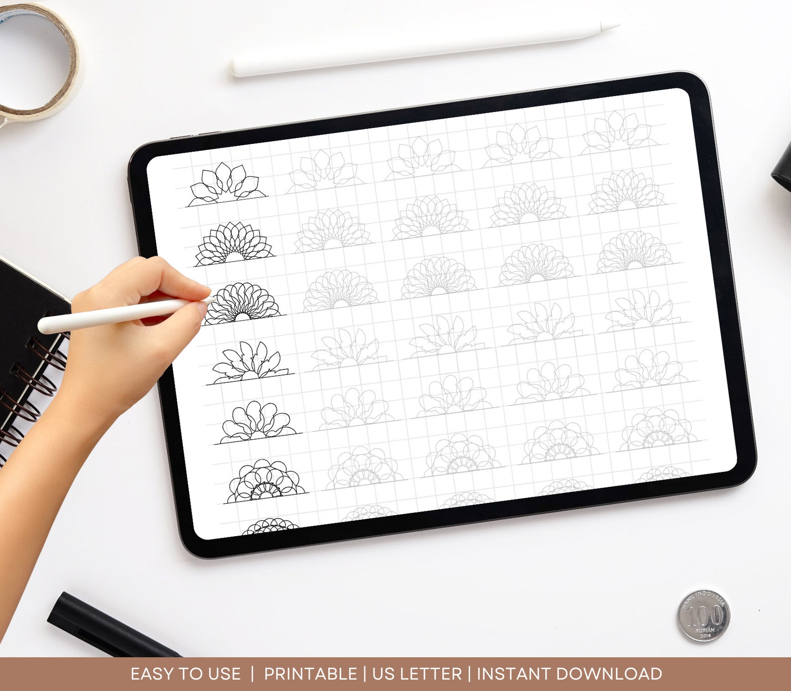 Mandala Practice Sheets, Mandala Training Patterns, Mandala Art Therapy ...