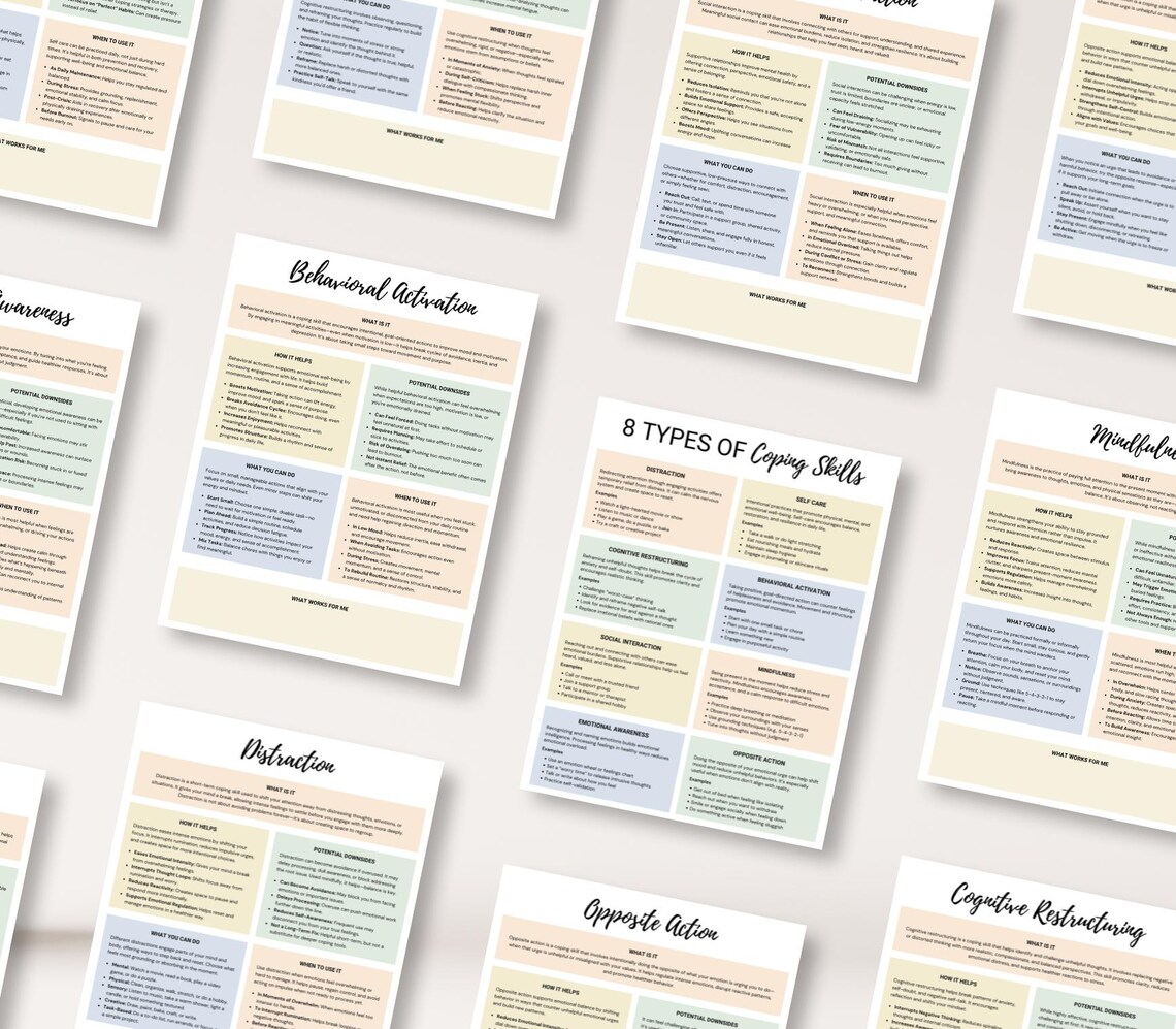 8 Types of Coping Skills Toolkit for Emotional Regulation, Coping ...