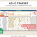 ADHD Tracker Spreadsheet, Monthly ADHD Symptoms Tracker, ADHD ...
