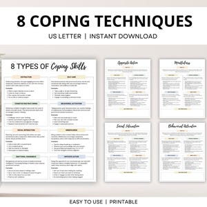 8 Types of Coping Skills Worksheets, Coping Skills Toolkit for ...