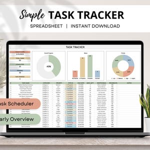 Task Tracker Spreadsheet, to Do Task Checklist, Task Scheduler ...