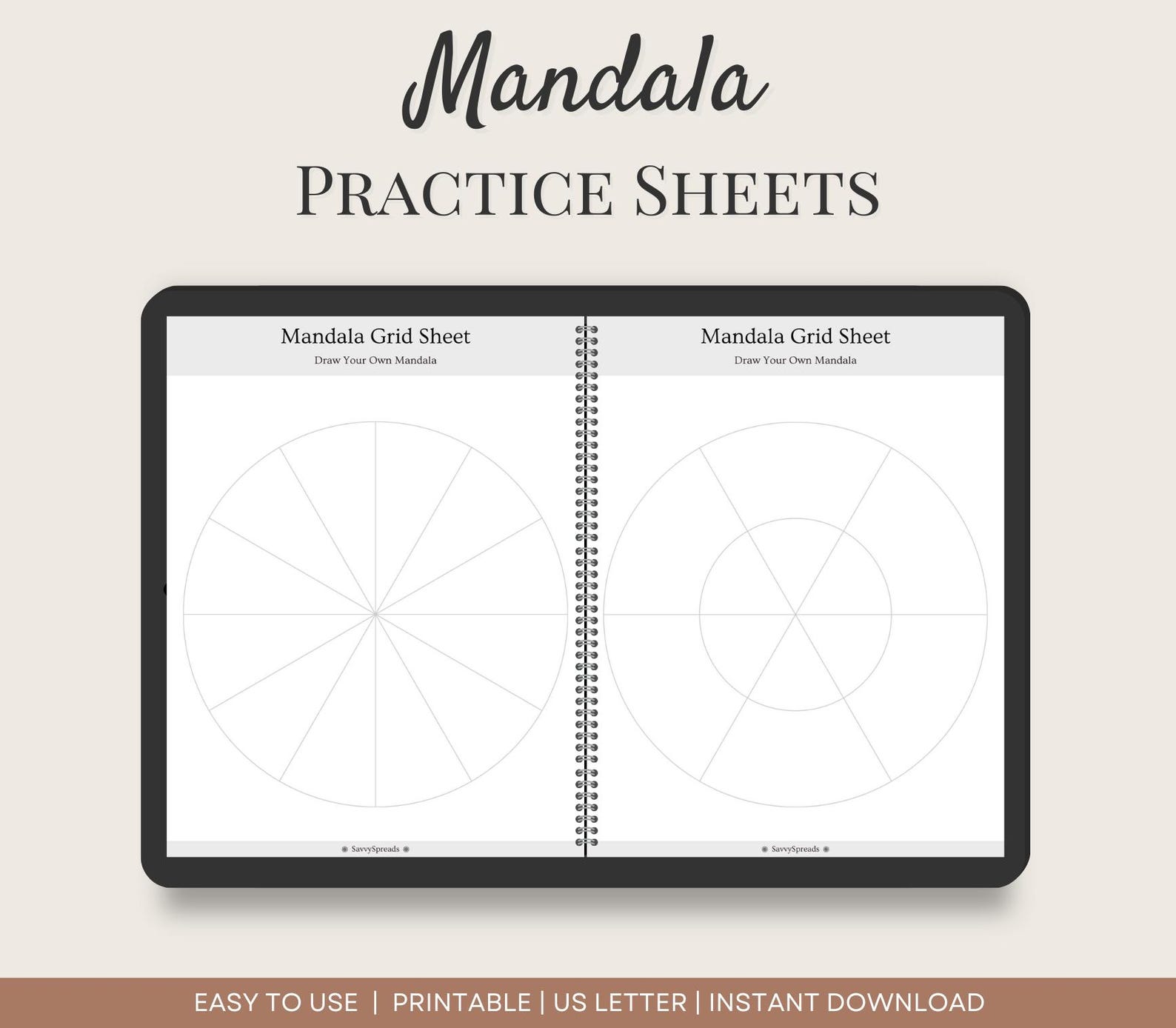 Mandala Grid Sheets, Mandala Practice Sheets, Mandala Training Sheets ...
