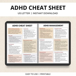 ADHD Cheat Sheet, Attention Deficit Hyperactivity Disorder Worksheets ...