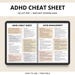 ADHD Cheat Sheet, Attention Deficit Hyperactivity Disorder Worksheets ...