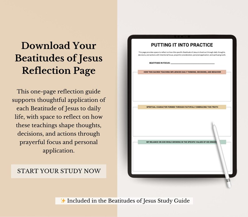 Beatitudes of Jesus Study Guide, Matthew 5 Bible Study Notes ...