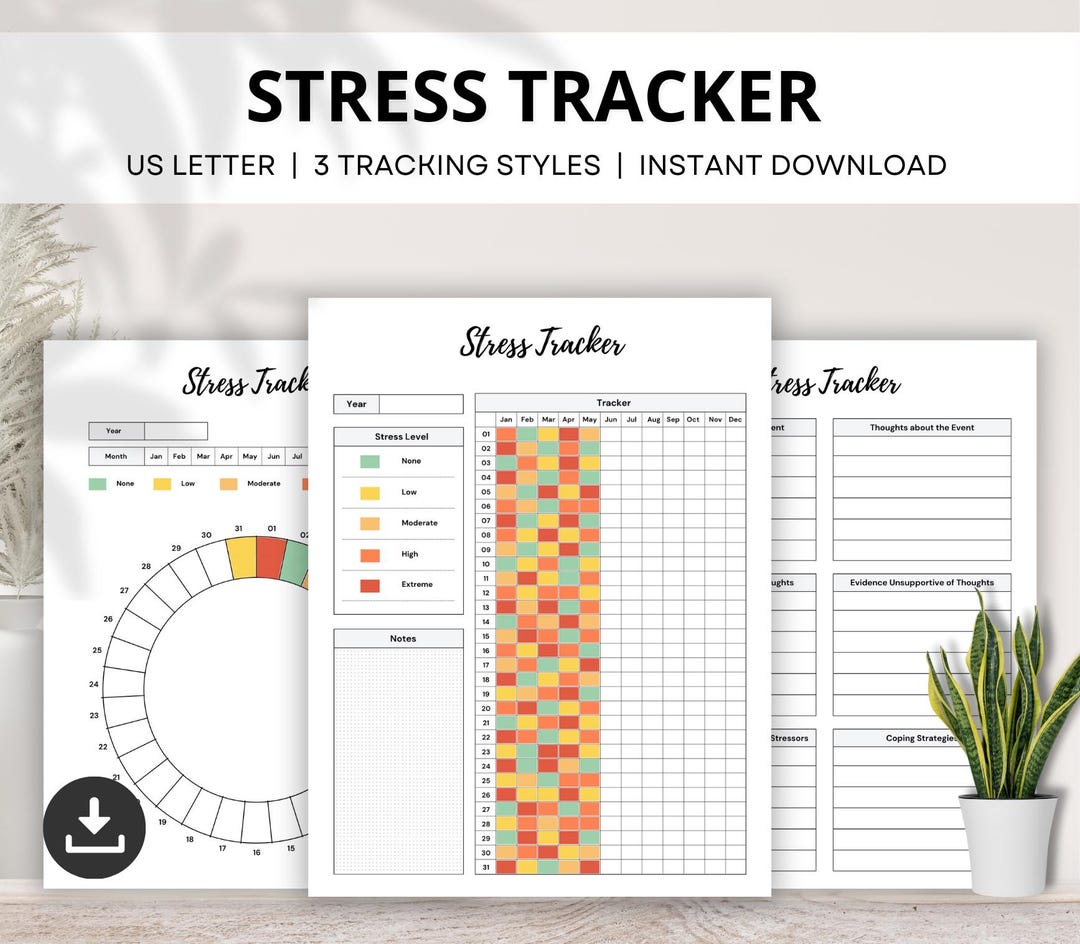 Stress Tracker, Daily Stress Level Journal, Stress Triggers, Stress ...