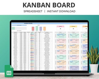 Kanban Board Excel Spreadsheet Task Priority Tracker Employee to Do List Google Sheet Project ...