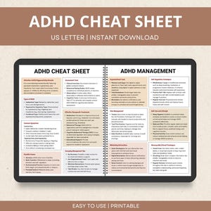 ADHD Cheat Sheet, Attention Deficit Hyperactivity Disorder Worksheets ...