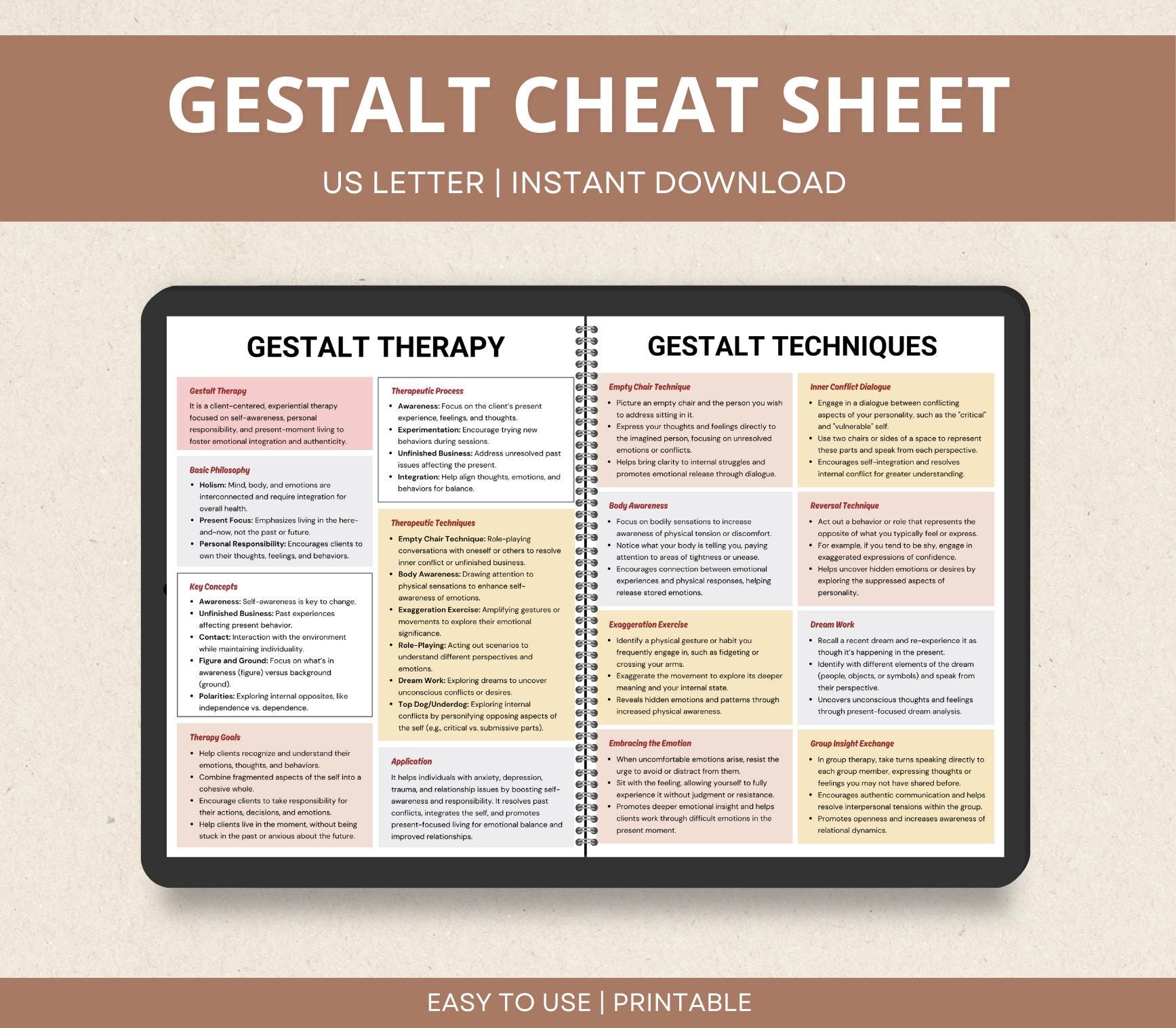 Gestalt Therapy Cheat Sheets, Gestalt Psychotherapy Worksheets, Gestalt ... Gestalt Therapy Cheat Sheets, Gestalt Psychotherapy Worksheets, Gestalt ...