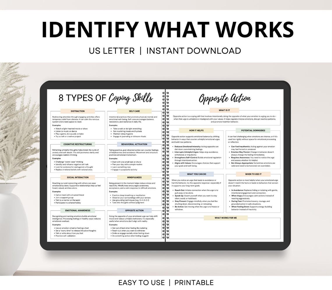 8 Types of Coping Skills Worksheets, Coping Skills Toolkit for ...