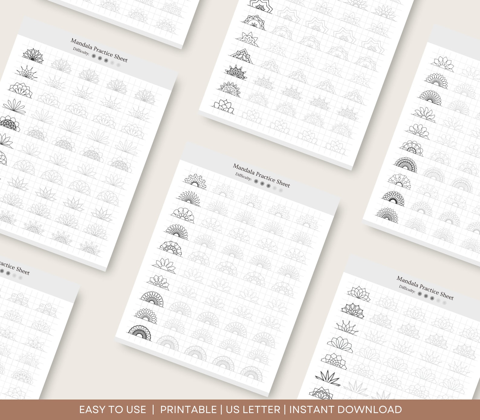 Mandala Practice Sheets, Mandala Training Patterns, Mandala Art Therapy ...