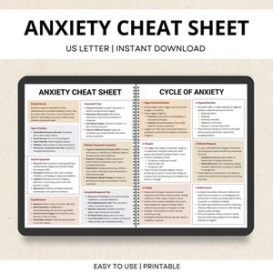 Anxiety Cheat Sheets, Anxiety Worksheets, Coping Skills, Anxiety Relief ...