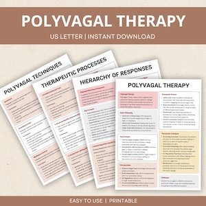 Polyvagal Therapy Cheat Sheet, Polyvagal Ladder, Nervous System ...