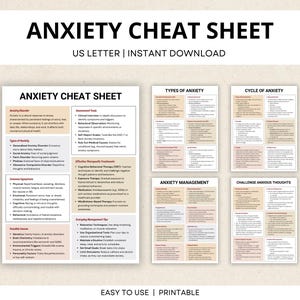 Anxiety Cheat Sheets, Anxiety Worksheets, Coping Skills, Anxiety Relief ...