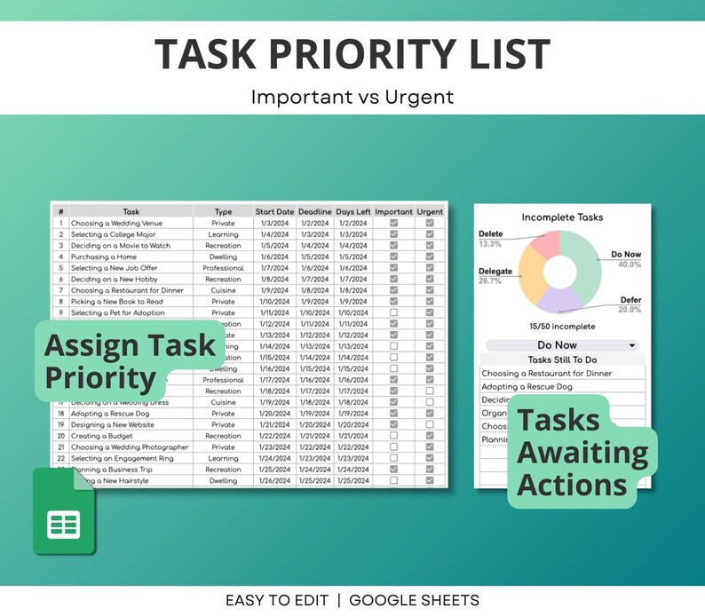 Decision Matrix Google Sheets, Task Priority Tracker, Task Management ... Decision Matrix Google Sheets, Task Priority Tracker, Task Management ...
