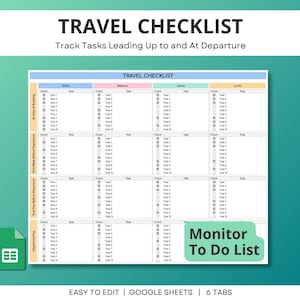 Travel Planner Google Sheet, Travel Itinerary Template, Travel ...