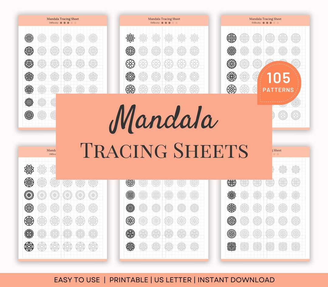 Mandala Practice Sheets, Mandala Tracing Patterns, Mandala Art Therapy ...